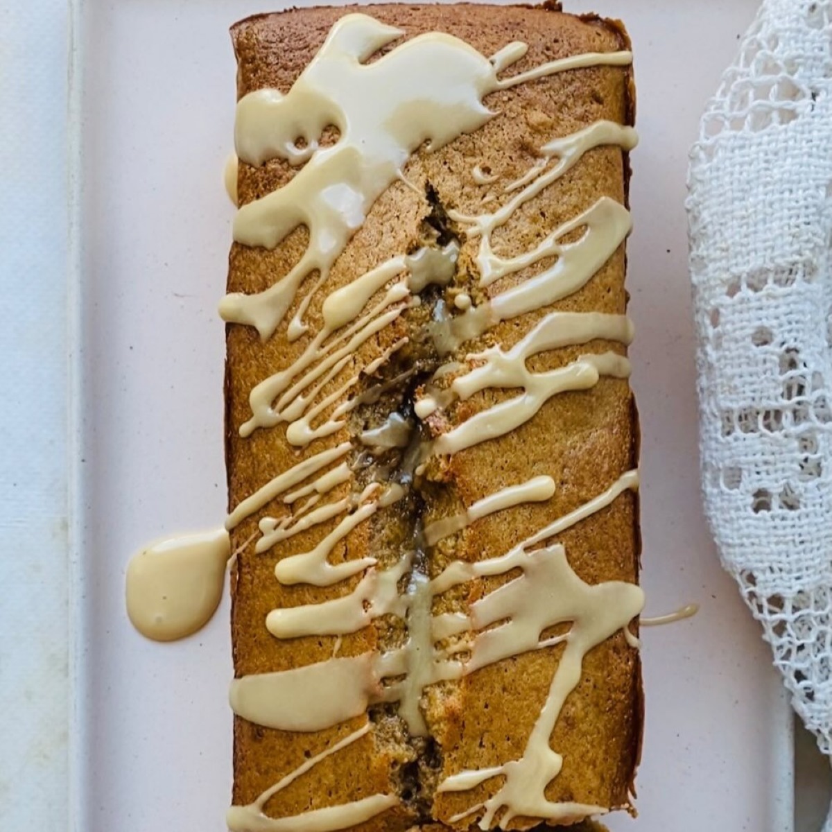 Cardamom Banana Bread with Maple Syrup Glaze - The Spice Spoon