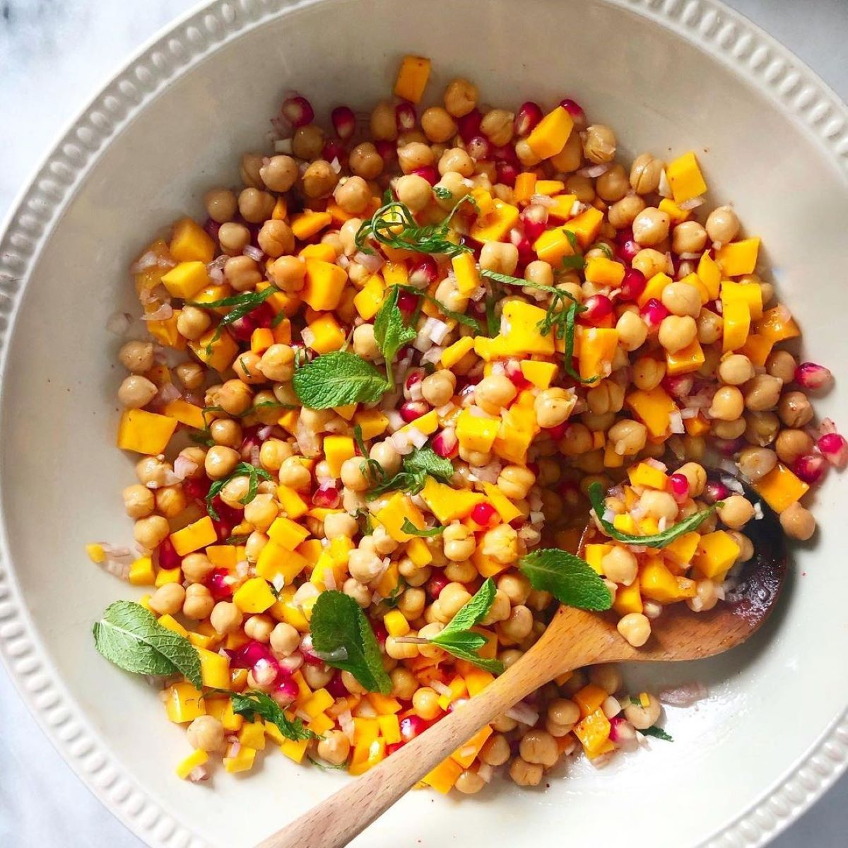 Chickpea and Mango Salad (Chaat) - The Spice Spoon