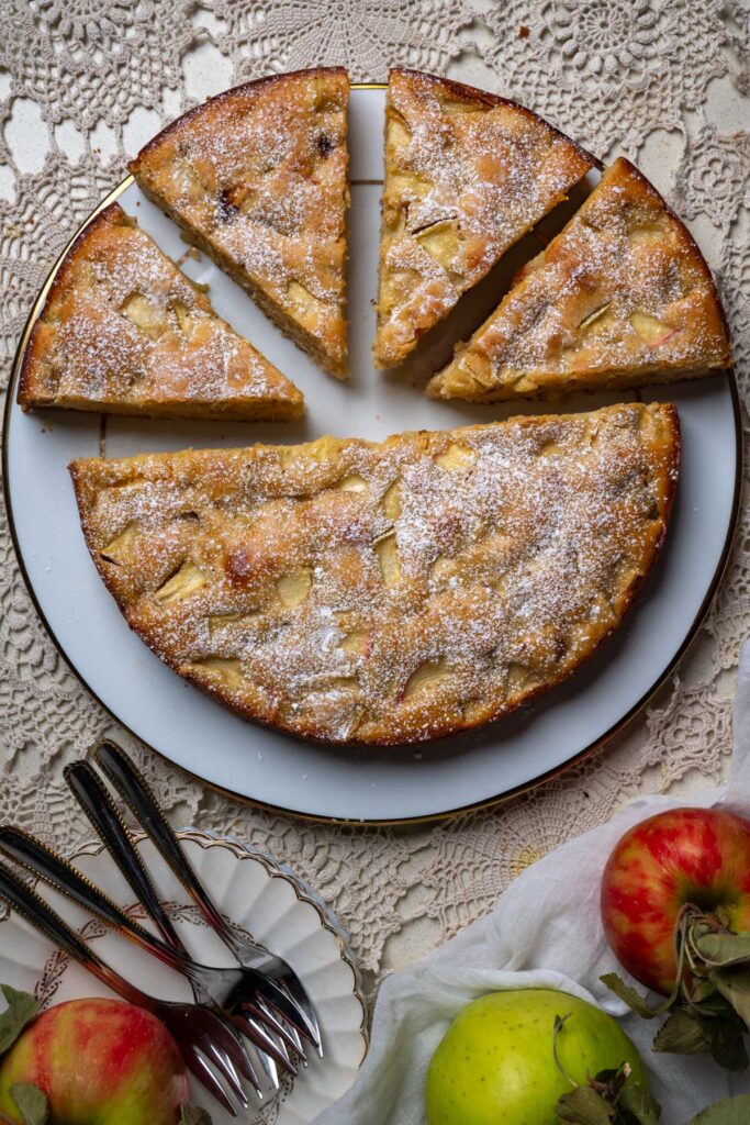 Simple Italian Apple Cake with Olive Oil - Torta di Mele - The Spice Spoon