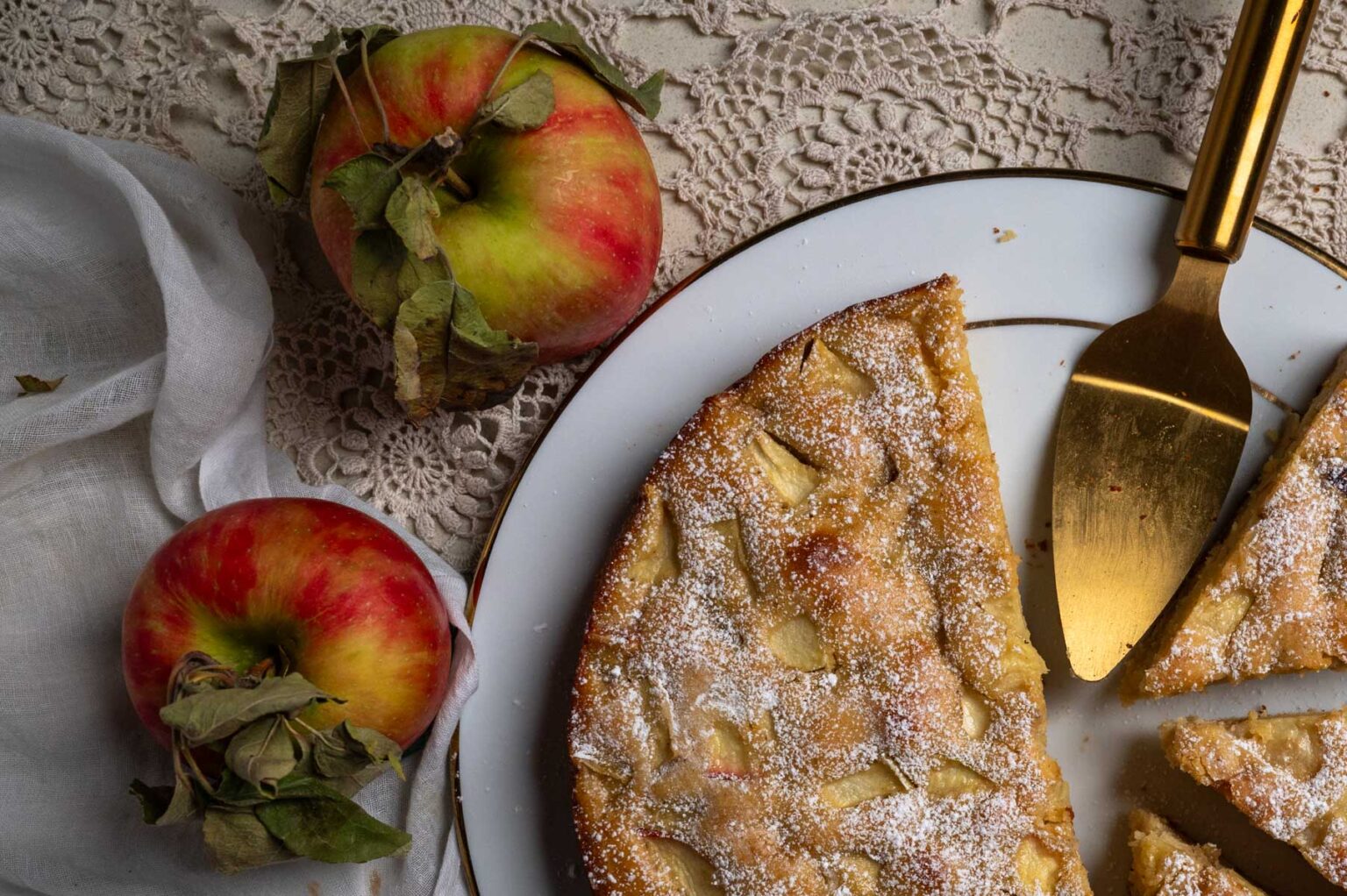 Simple Italian Apple Cake with Olive Oil - Torta di Mele - The Spice Spoon